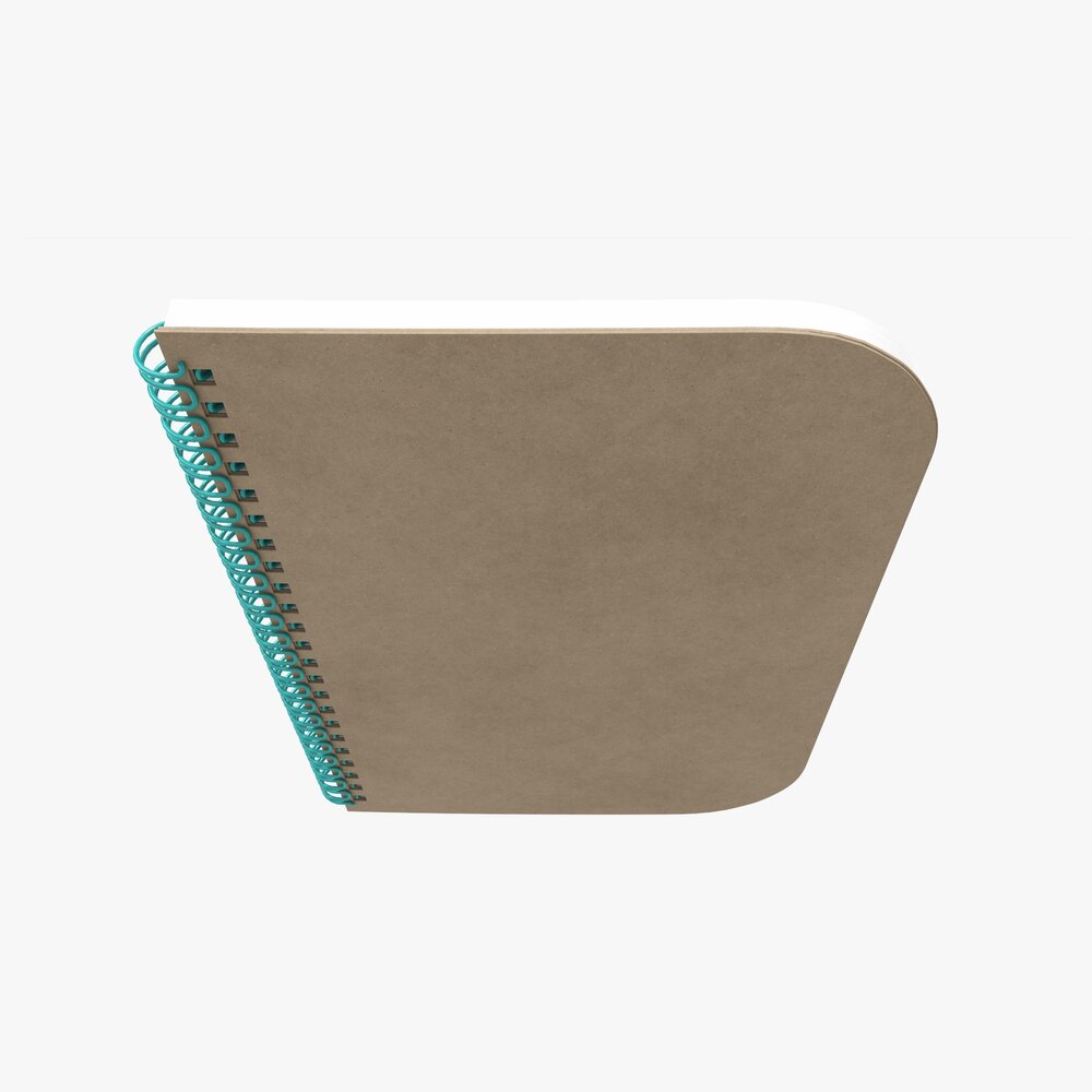 Notebook With Spiral 05 Flipped 3D model - Download Stationery on ...
