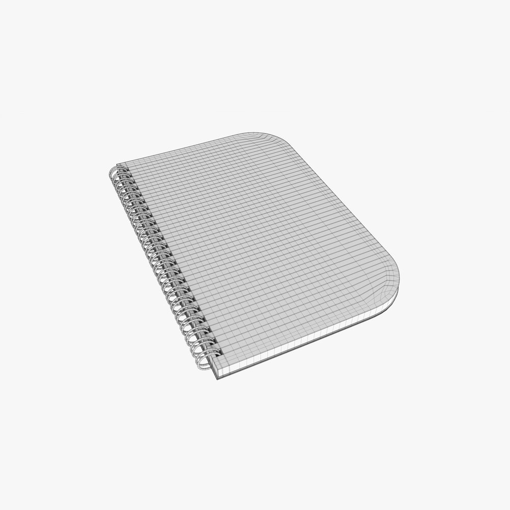 Notebook With Spiral 05 Flipped 3D model - Download Stationery on ...