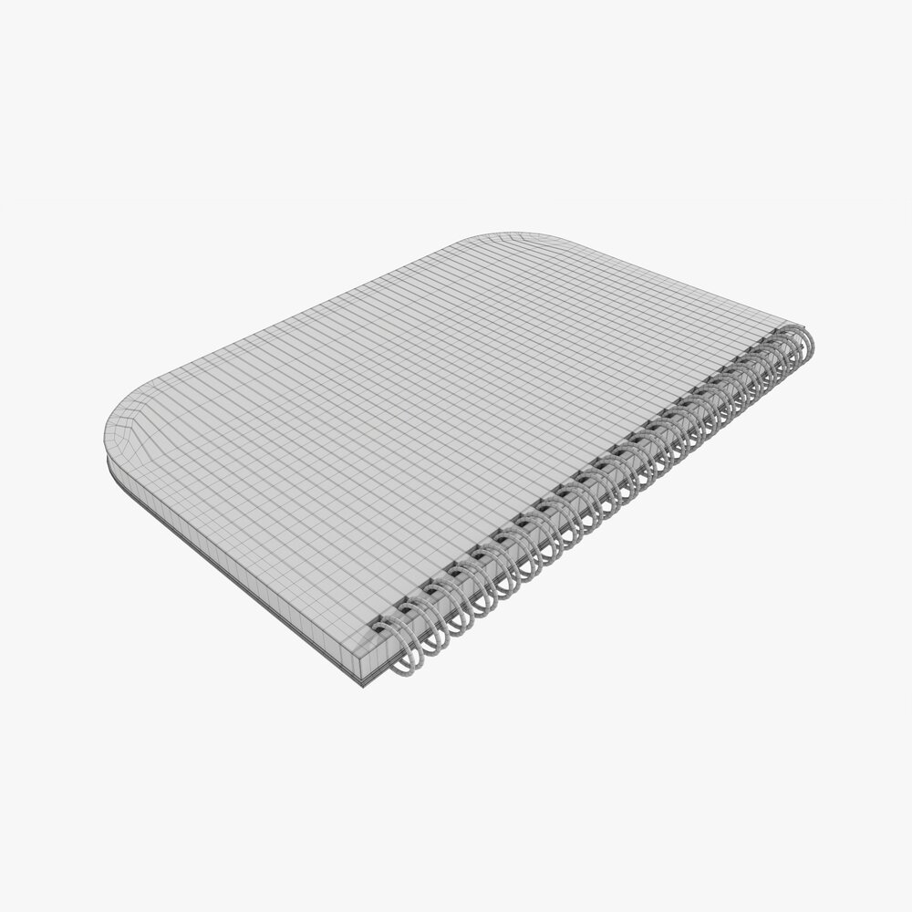 Notebook With Spiral 05 Flipped 3D model - Download Stationery on ...