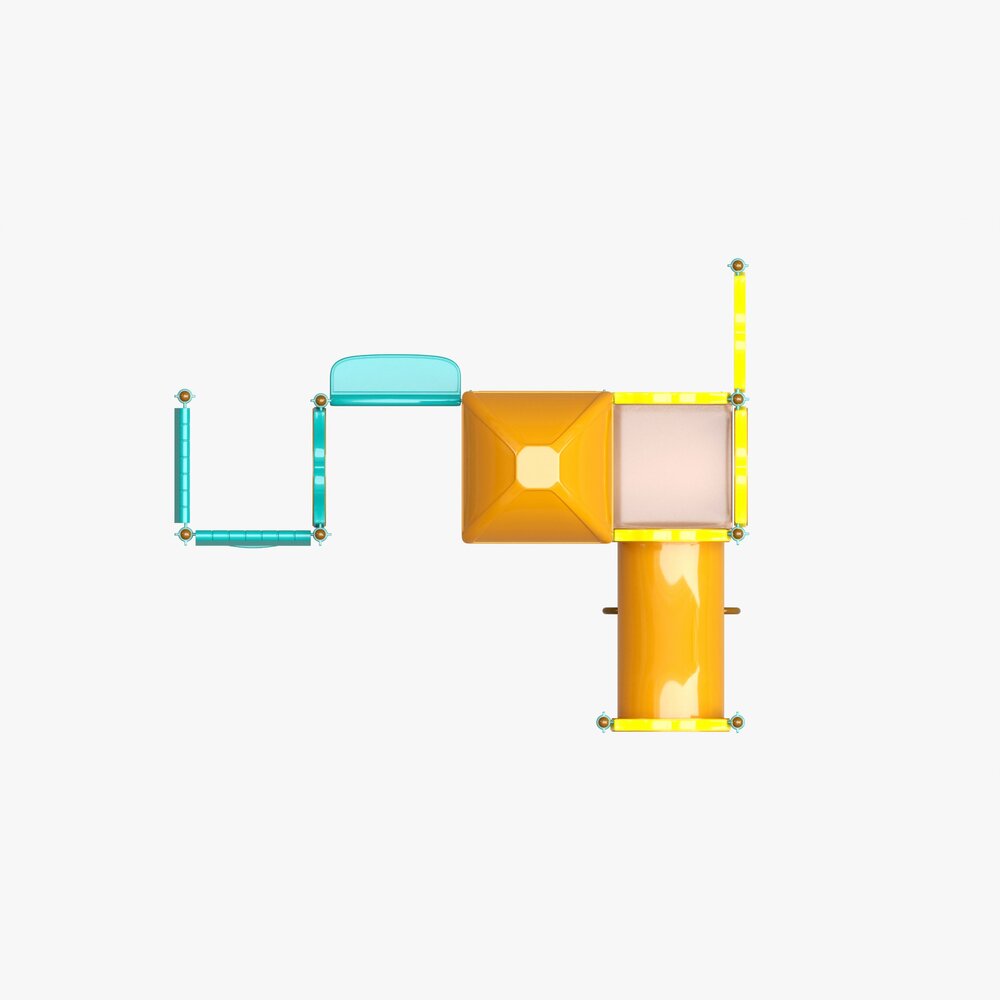 Children’s Outdoor Play Structure with Slide and Tunnels 3D model ...