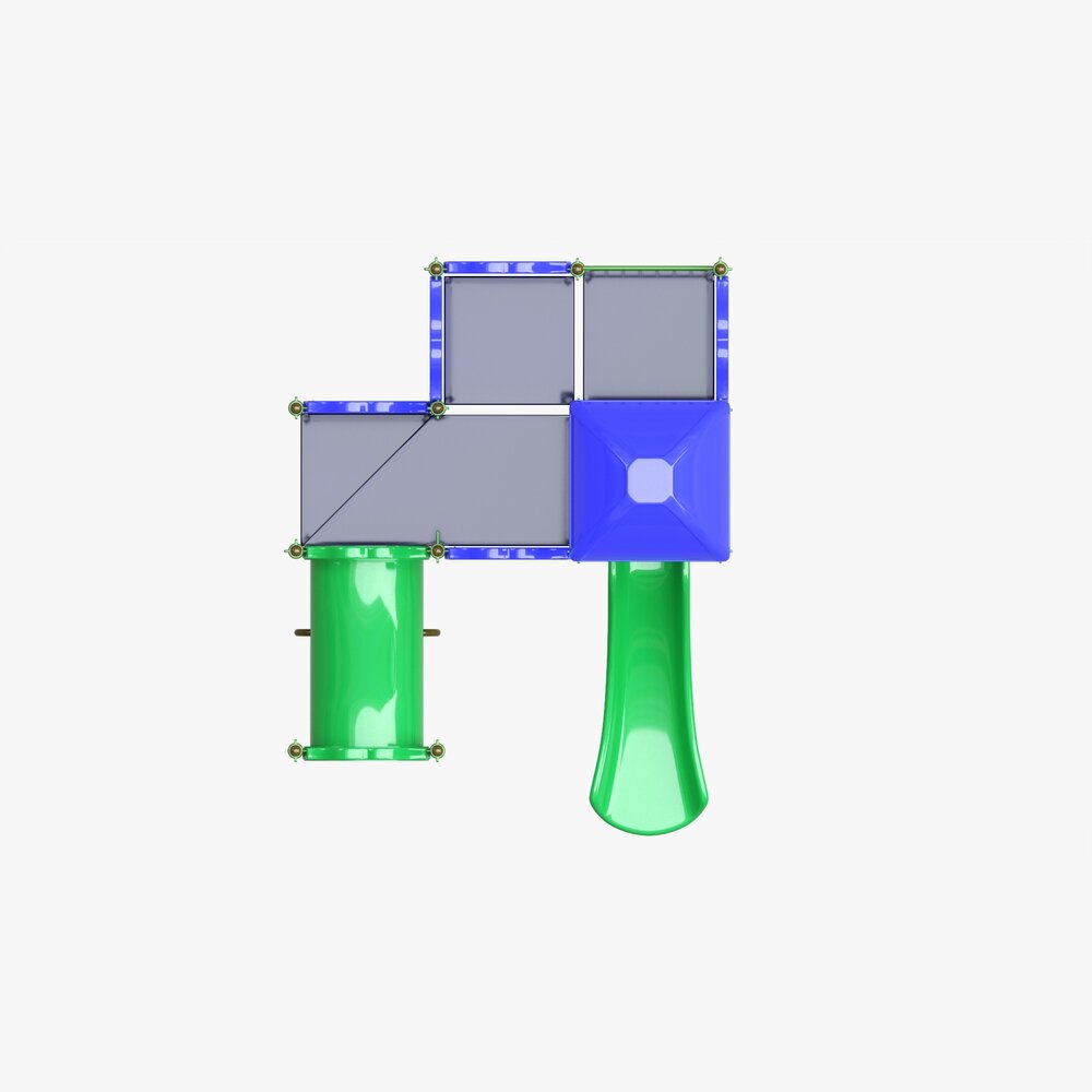Children’s Playground Structure with Slide and Tunnel 3D model ...