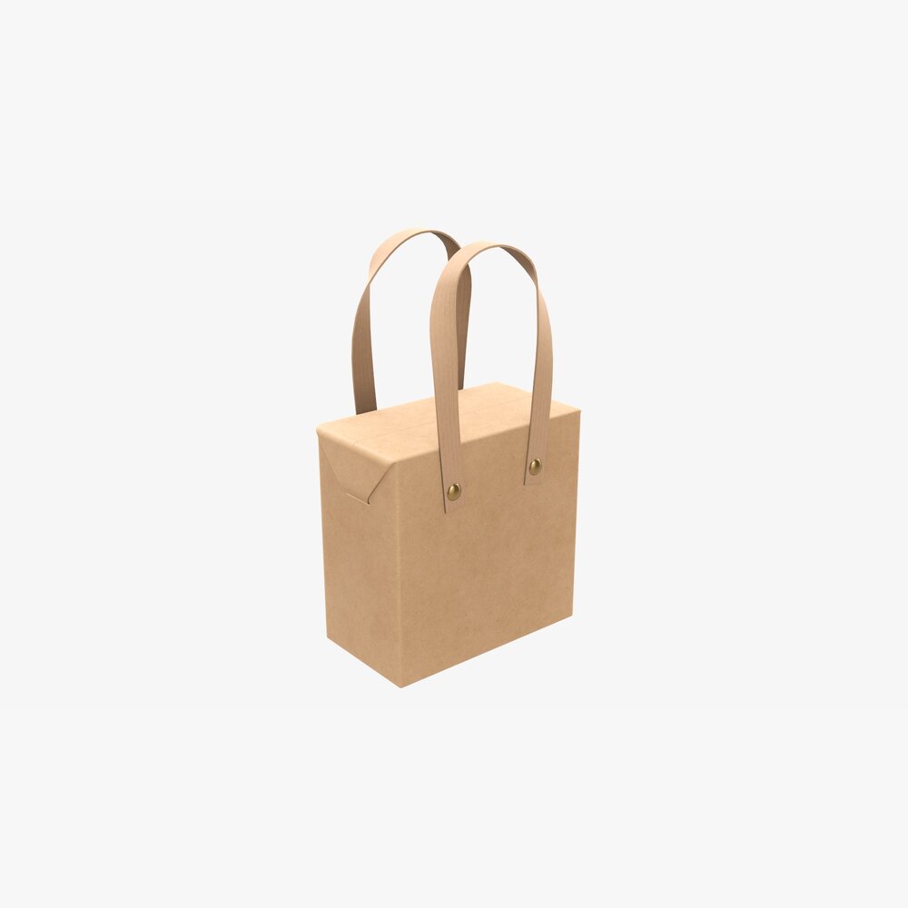 Paper Box With Handles And Rivets 01 3D model - Download Bags on ...