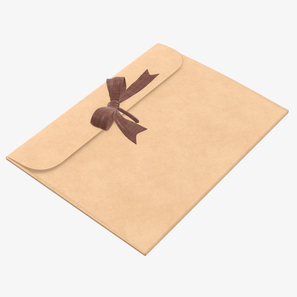 Mockup de Sobre de Regalo de Papel Con Lazo Modelo 3D - Descargar ...