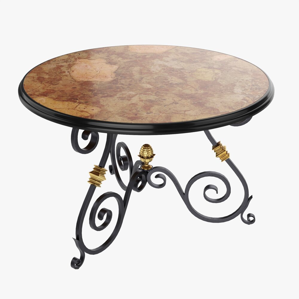 Round Wrought Iron Table 3D model - Download Table on 3DModels.org