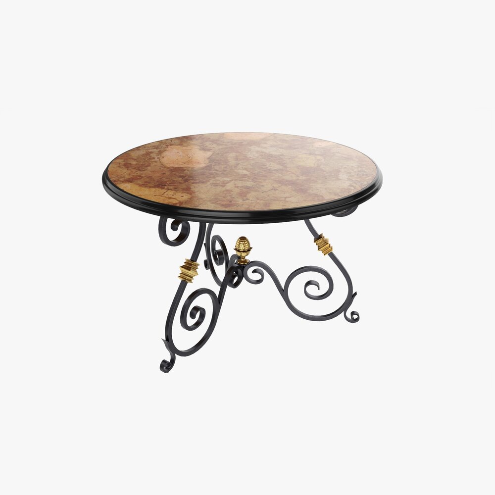 Round Wrought Iron Table 3D model - Download Table on 3DModels.org
