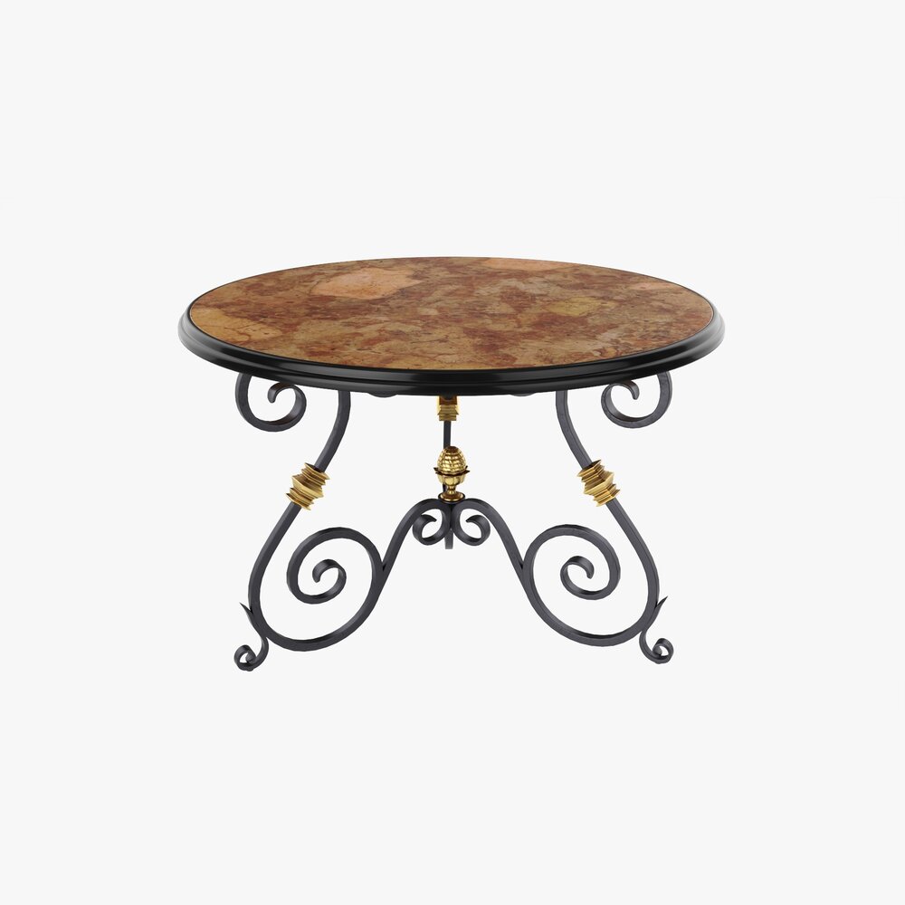 Round Wrought Iron Table 3D model - Download Table on 3DModels.org