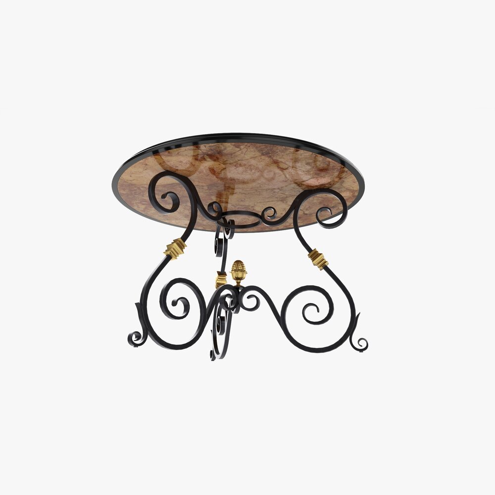 Round Wrought Iron Table 3D model - Download Table on 3DModels.org