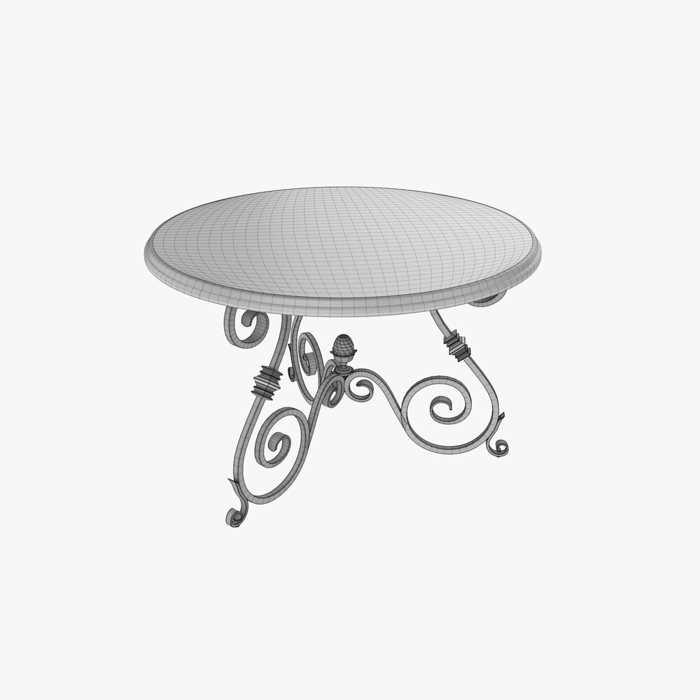Round Wrought Iron Table 3D model - Download Table on 3DModels.org