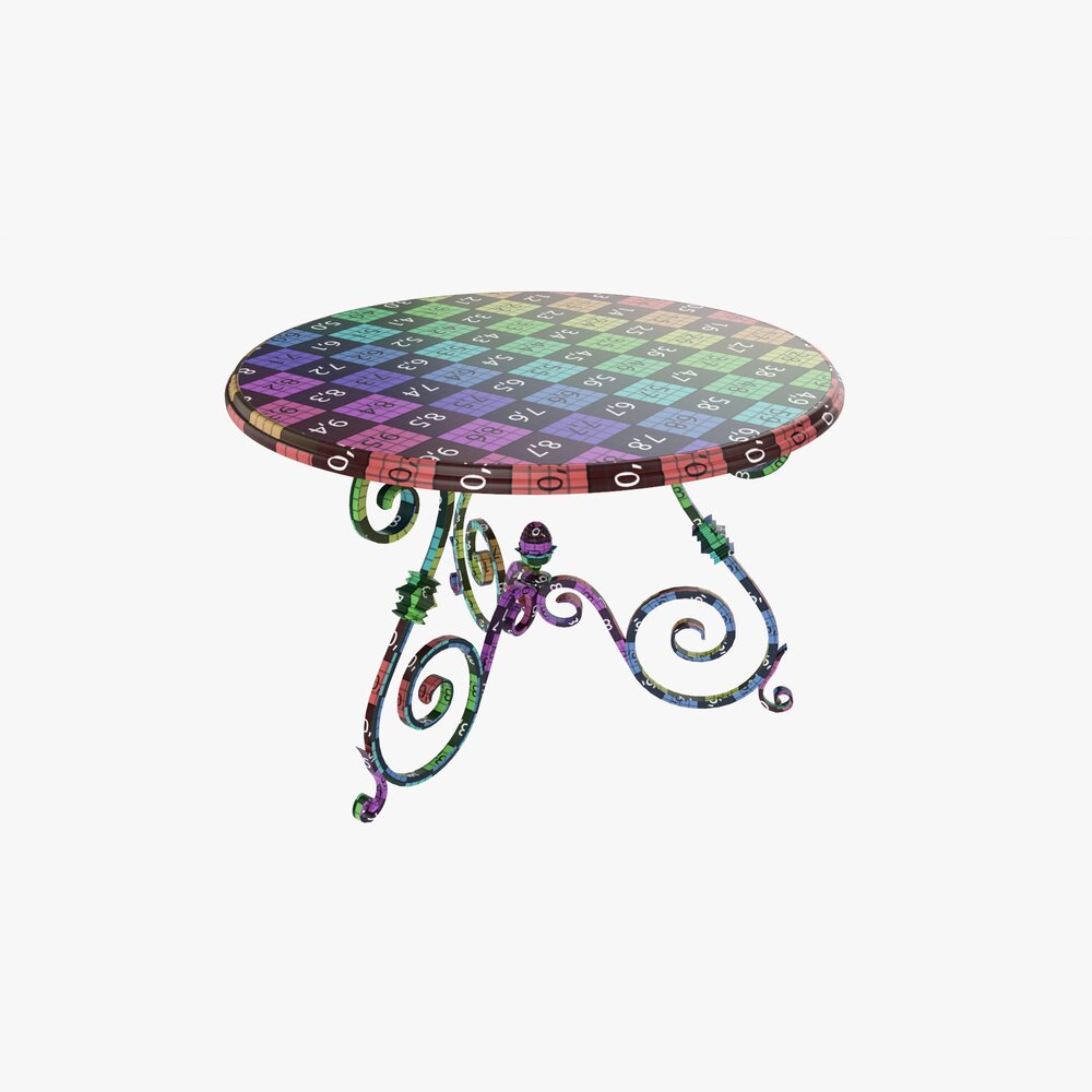 Round Wrought Iron Table 3D model - Download Table on 3DModels.org