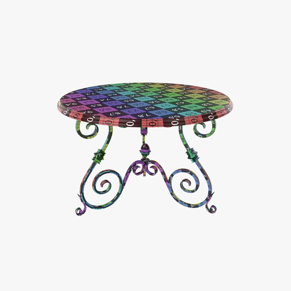 Round Wrought Iron Table 3D model - Download Table on 3DModels.org