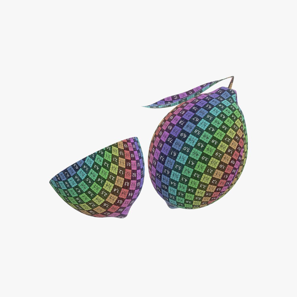 Fresh Lemon With Slice And Leaf 3D model - Download Fruit on 3DModels.org
