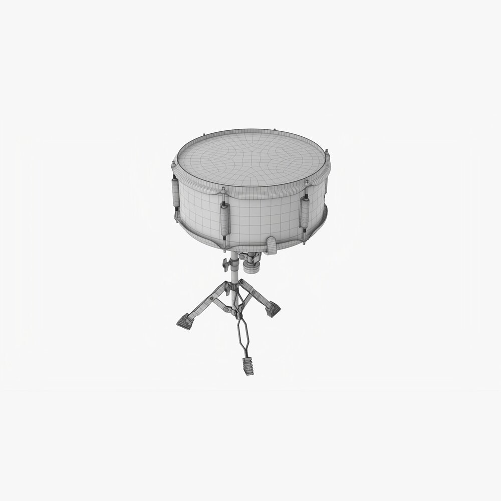 Acoustic Snare Drum On Stand 3D model - Download Musical Instruments on ...