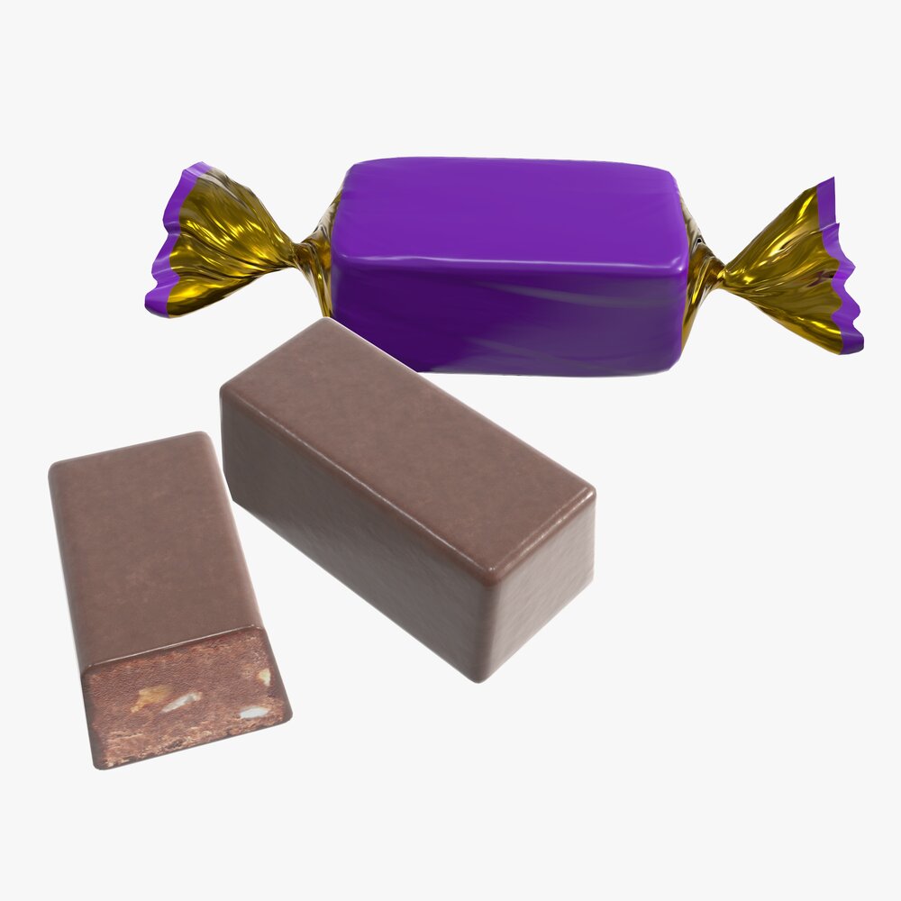Blank Food Candy Plastic Package Wrap Mock Up 02 3D-Modell ...