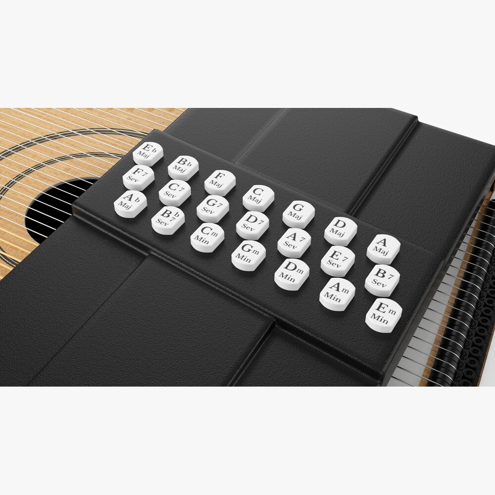 Autoharp Music Instrument 3D model - Download Musical Instruments on ...