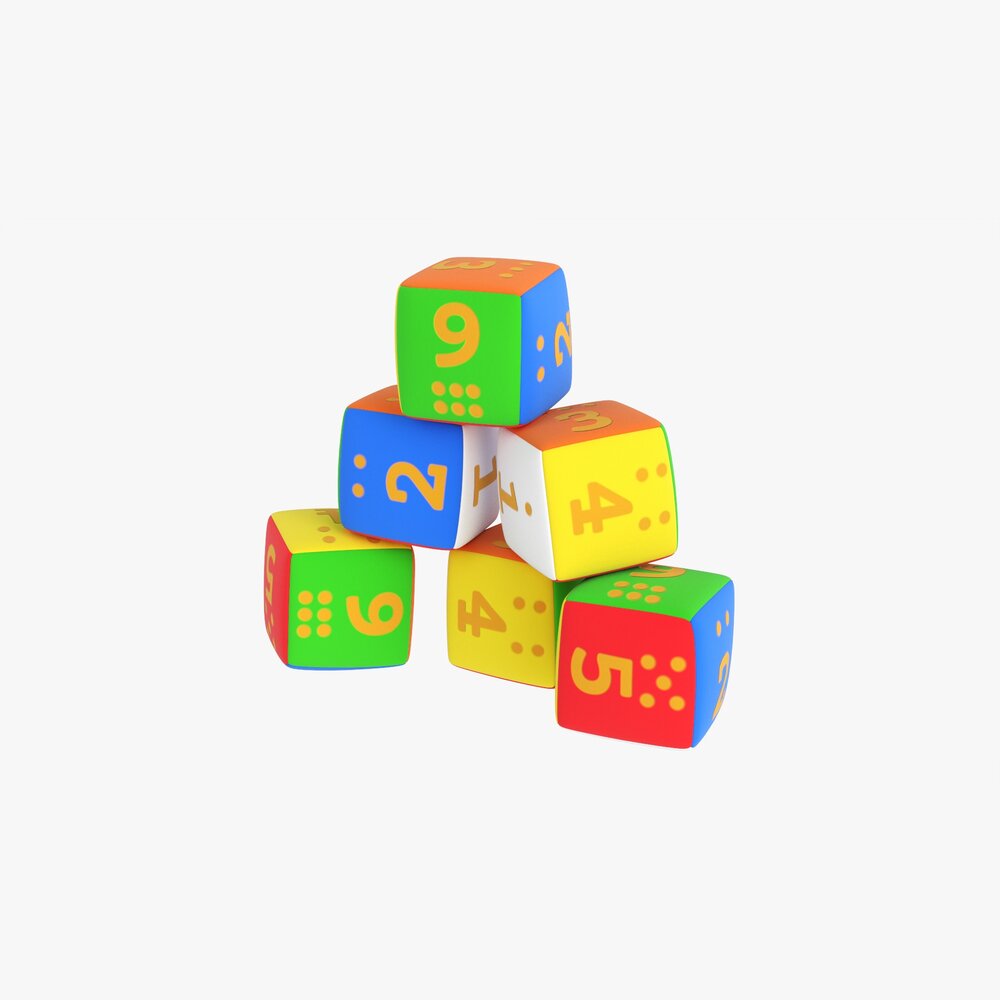 Colorful Educational Soft Cubes with Numbers 3D model - Download Toys ...