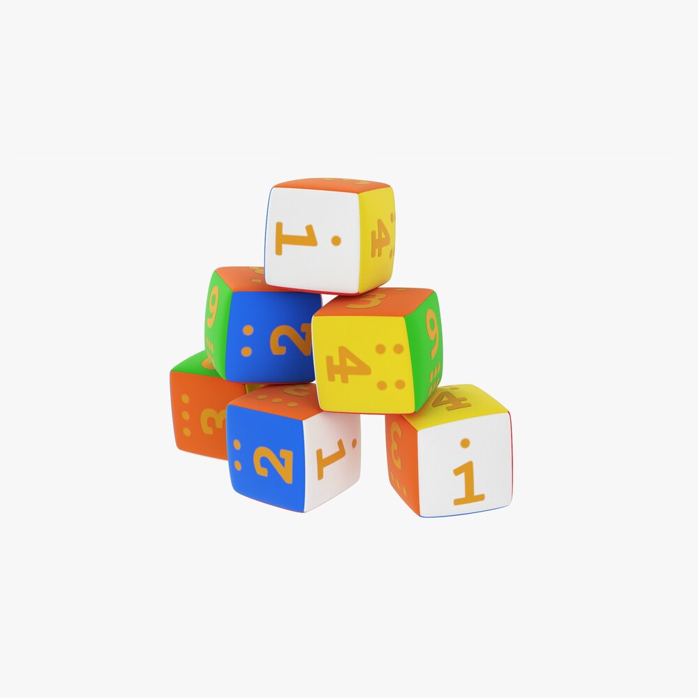 Colorful Educational Soft Cubes with Numbers 3D model - Download Toys ...