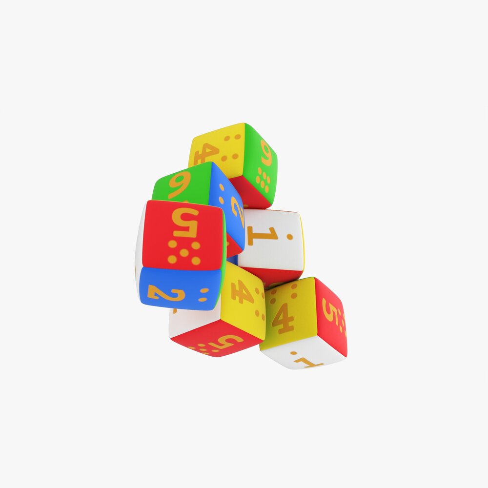Colorful Educational Soft Cubes with Numbers 3D model - Download Toys ...