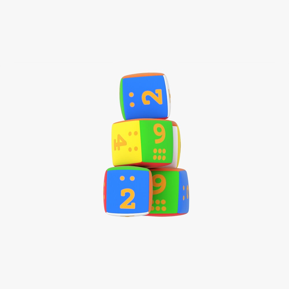 Colorful Educational Soft Cubes with Numbers 3D model - Download Toys ...