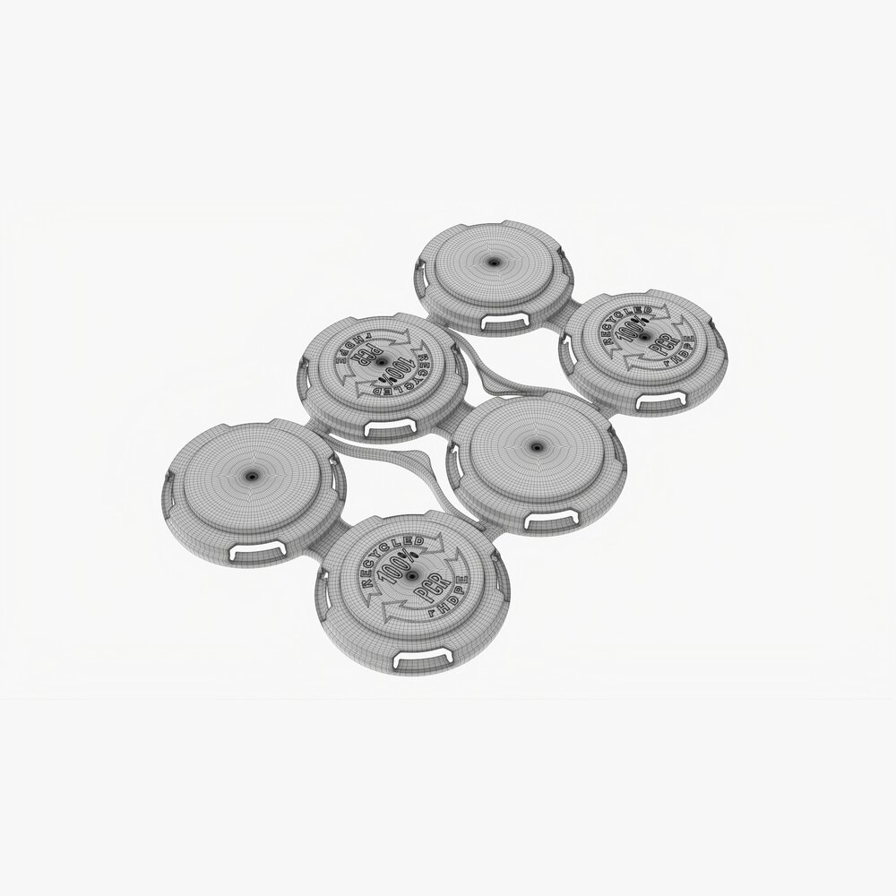 Clip Pak Carrier Handle 6pak Standard Can 3D model - Download Mockup on ...
