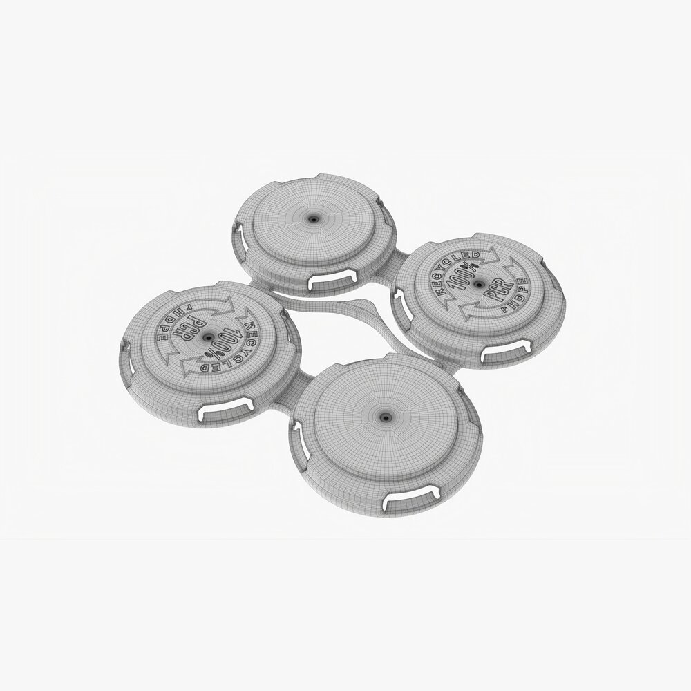 Clip Pak Carrier Handle Quadpak Standard Can 3D model - Download Mockup ...
