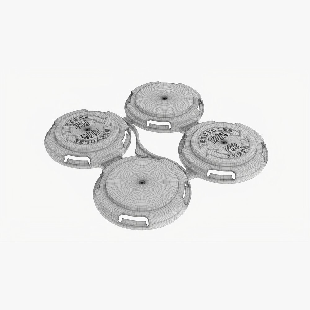 Clip Pak Carrier Handle Quadpak Standard Can 3D model - Download Mockup ...