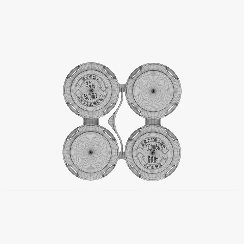 Clip Pak Carrier Handle Quadpak Standard Can 3D model - Download Mockup ...