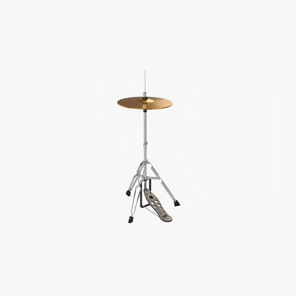 Hi-Hat Cymbals On Stand 3D model - Download Musical Instruments on ...