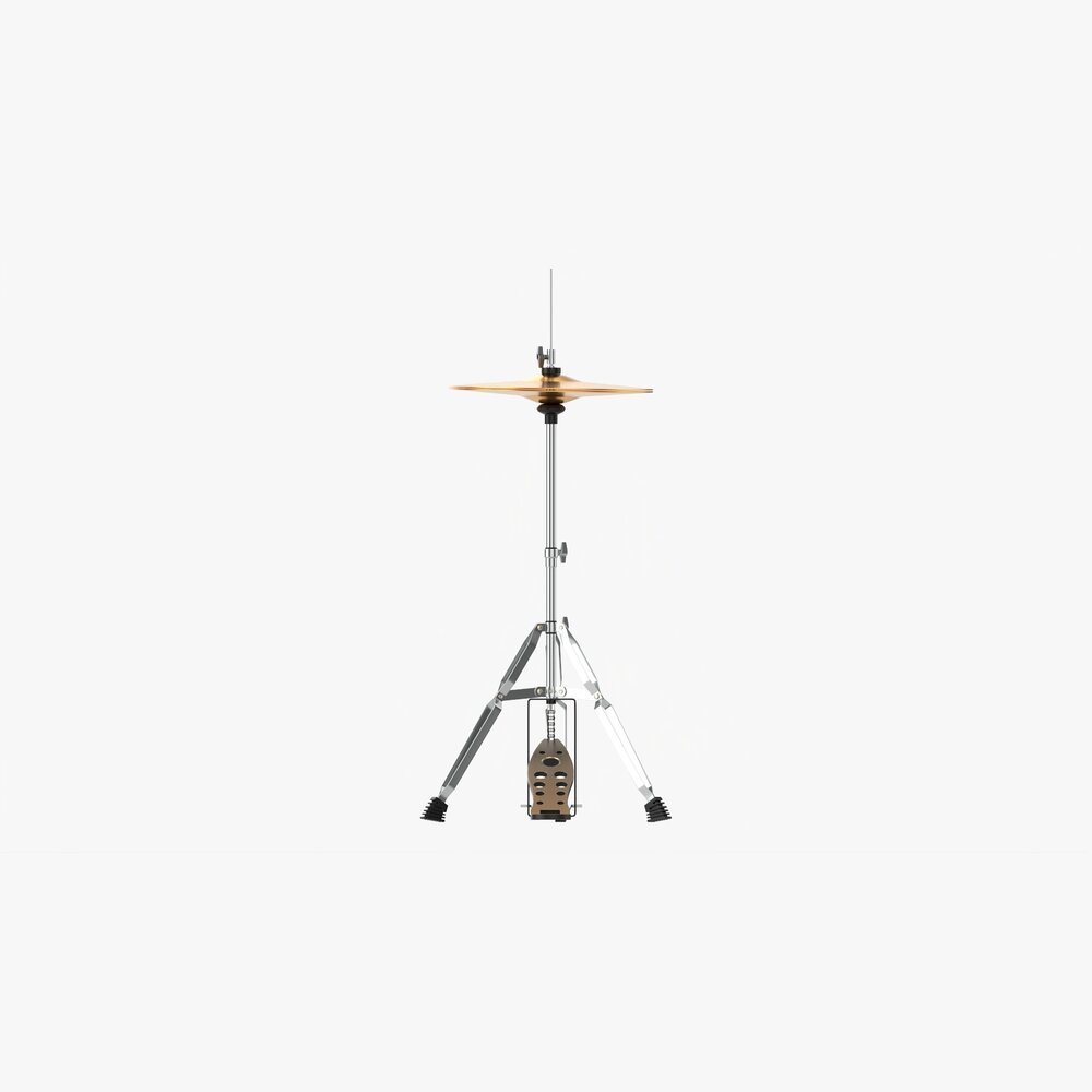 Hi-Hat Cymbals On Stand 3D model - Download Musical Instruments on ...