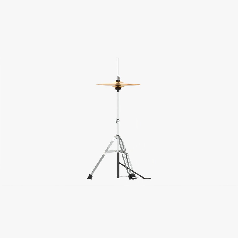 Hi-Hat Cymbals On Stand 3D model - Download Musical Instruments on ...