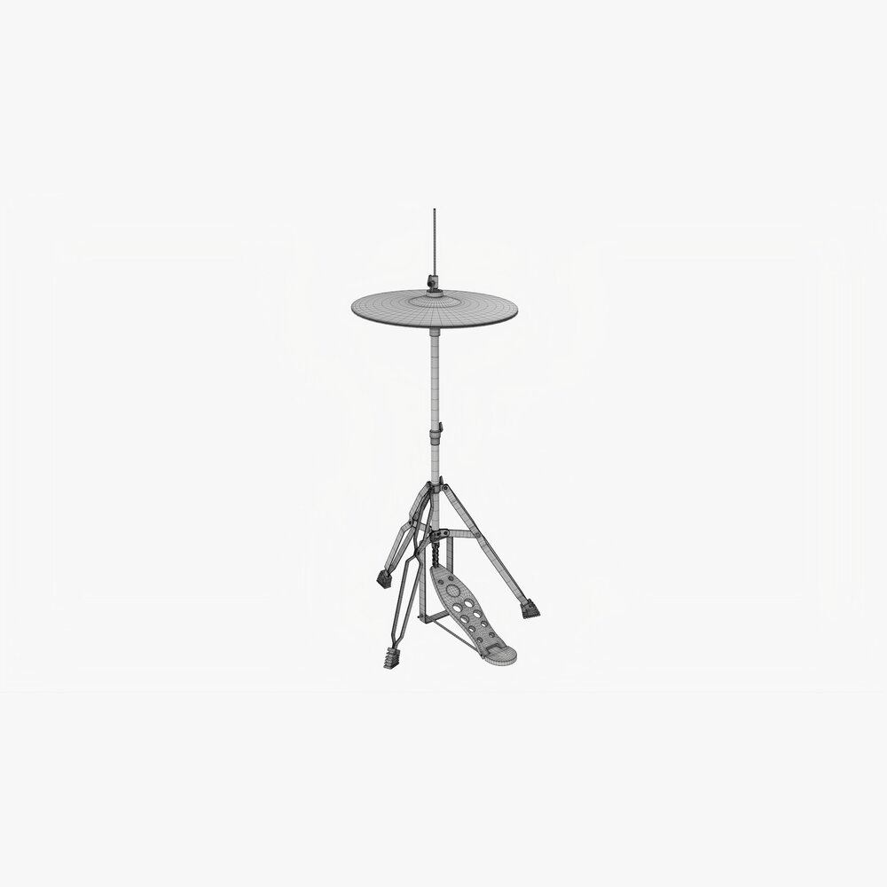 Hi-Hat Cymbals On Stand 3D model - Download Musical Instruments on ...