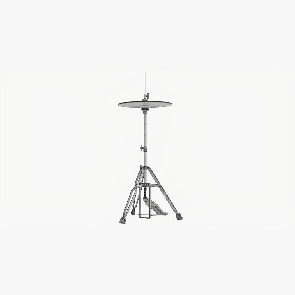 Hi-Hat Cymbals On Stand 3D model - Download Musical Instruments on ...