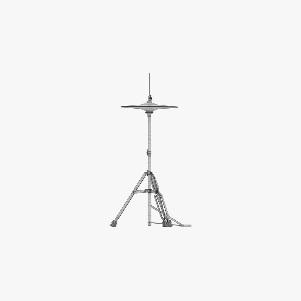 Hi-Hat Cymbals On Stand 3D model - Download Musical Instruments on ...