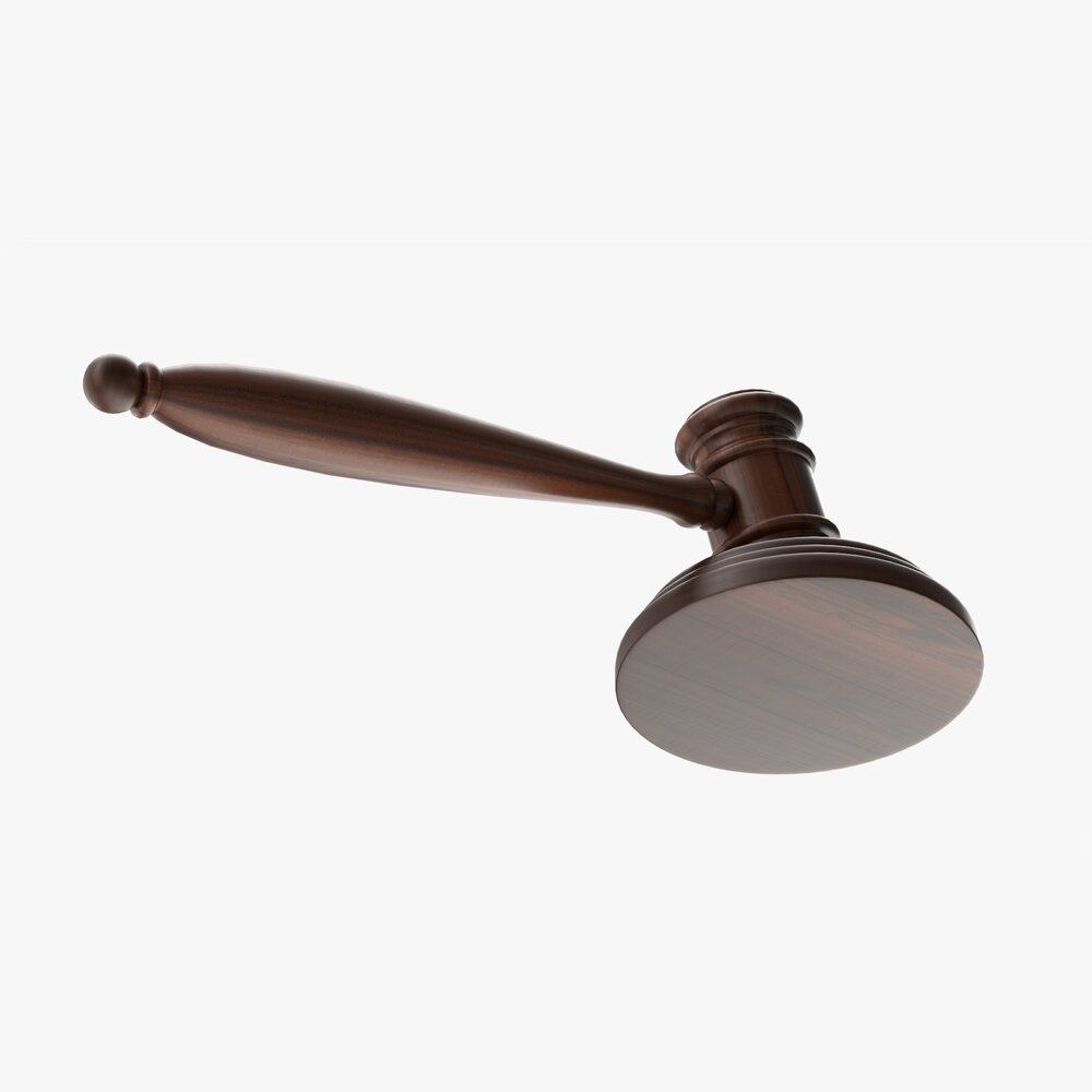 Wooden Court Gavel with Circular Base 3D model - Download Hobbies on ...