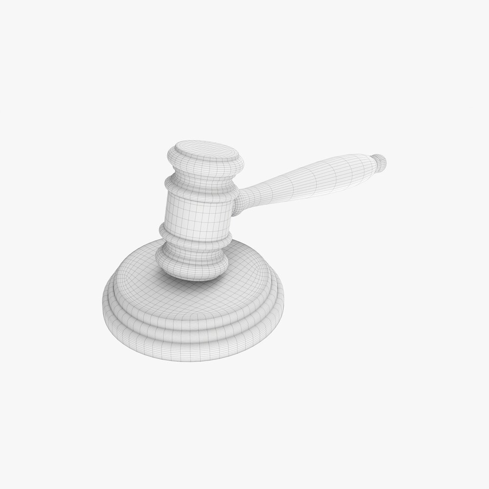 Wooden Court Gavel with Circular Base 3D model - Download Hobbies on ...
