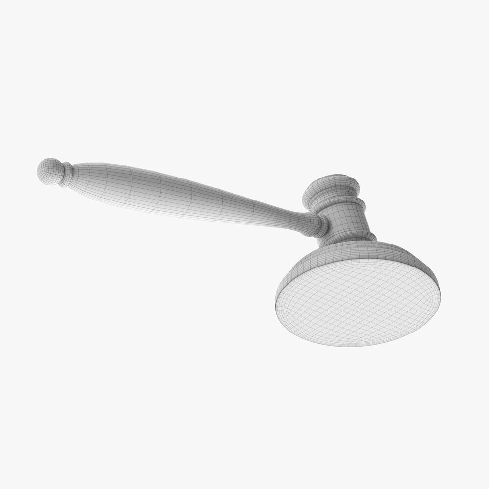 Wooden Court Gavel with Circular Base 3D model - Download Hobbies on ...