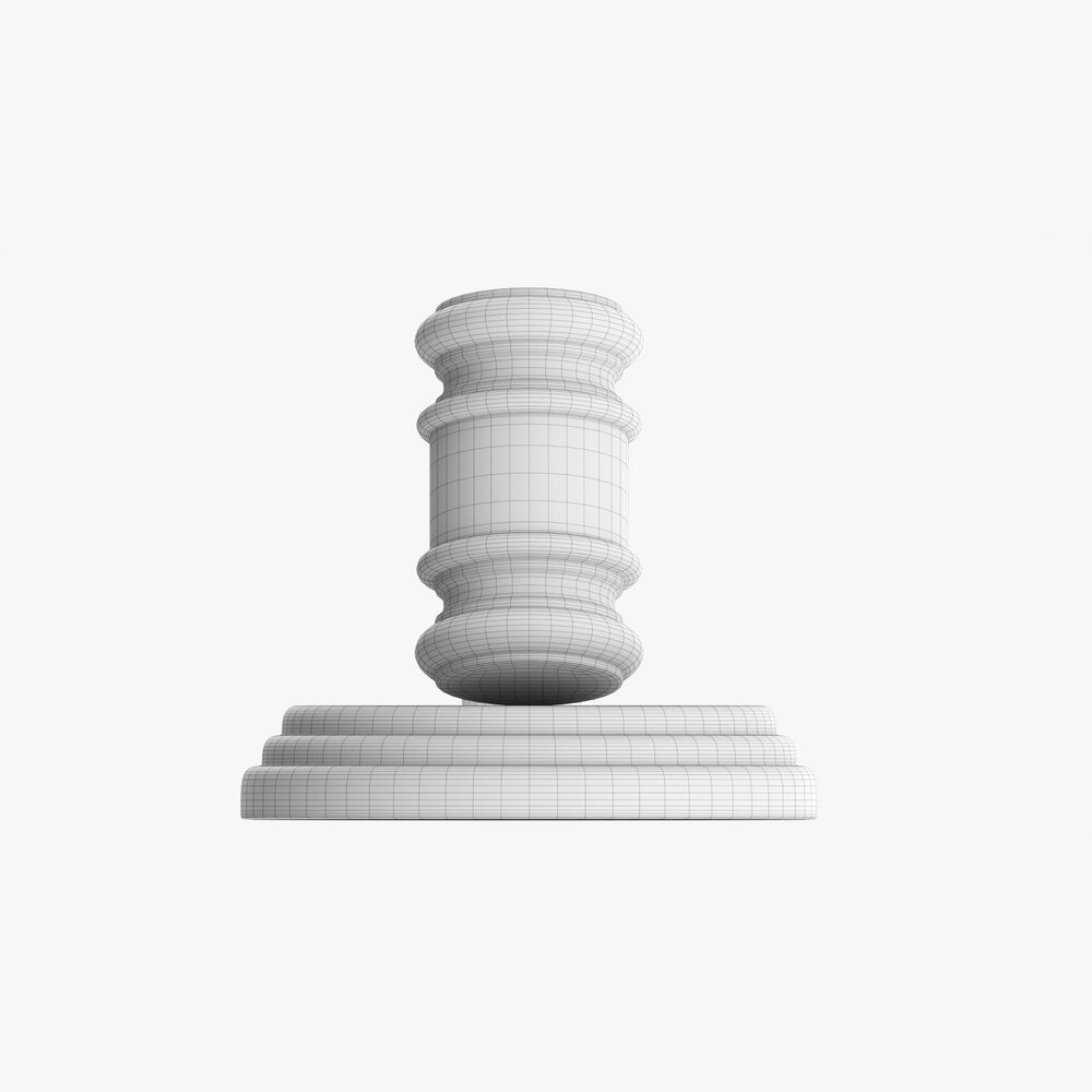 Wooden Court Gavel with Circular Base 3D model - Download Hobbies on ...