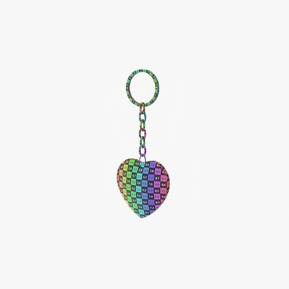 Keychain Heart Shaped 01 3D model - Download Stationery on 3DModels.org