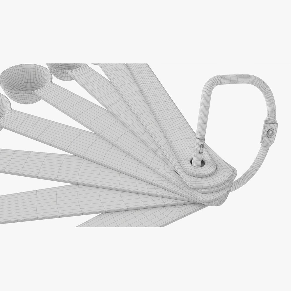 Measuring Spoons 8-Set 3D model - Download Tableware on 3DModels.org