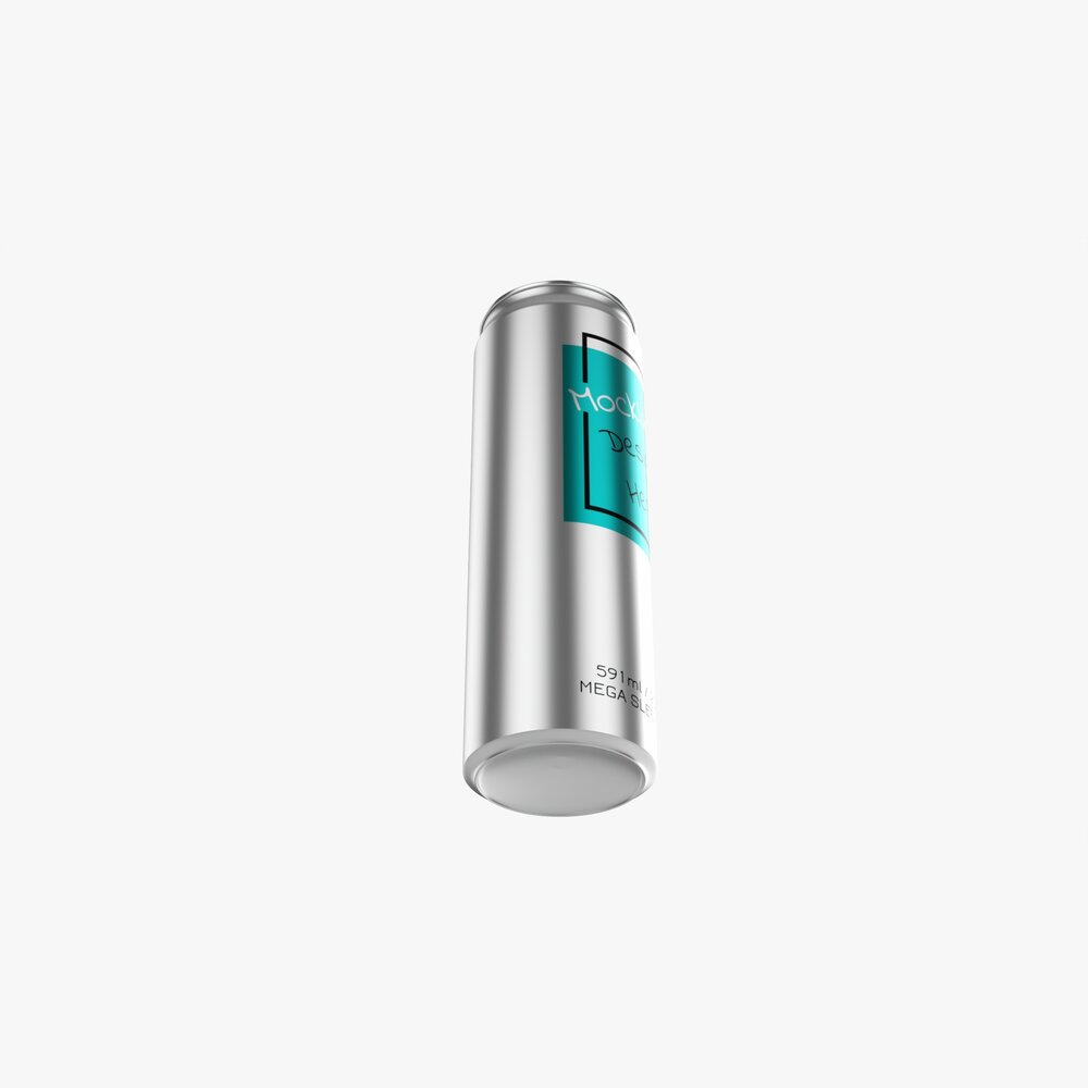 Mega Sleek Beverage Can 591 Ml 20 Oz 3D model - Download Bottles, Cans ...