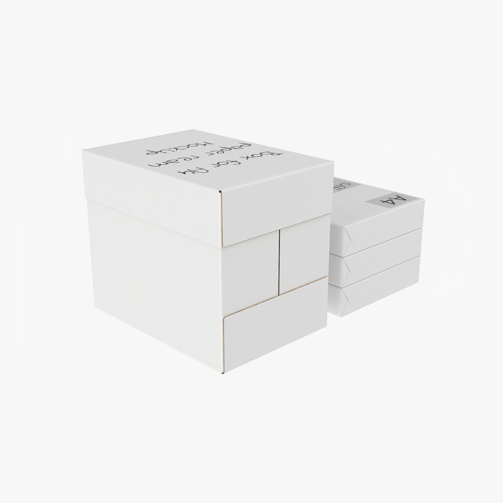 Office Paper A4 5 Reams Box 3D model - Download Stationery on 3DModels.org