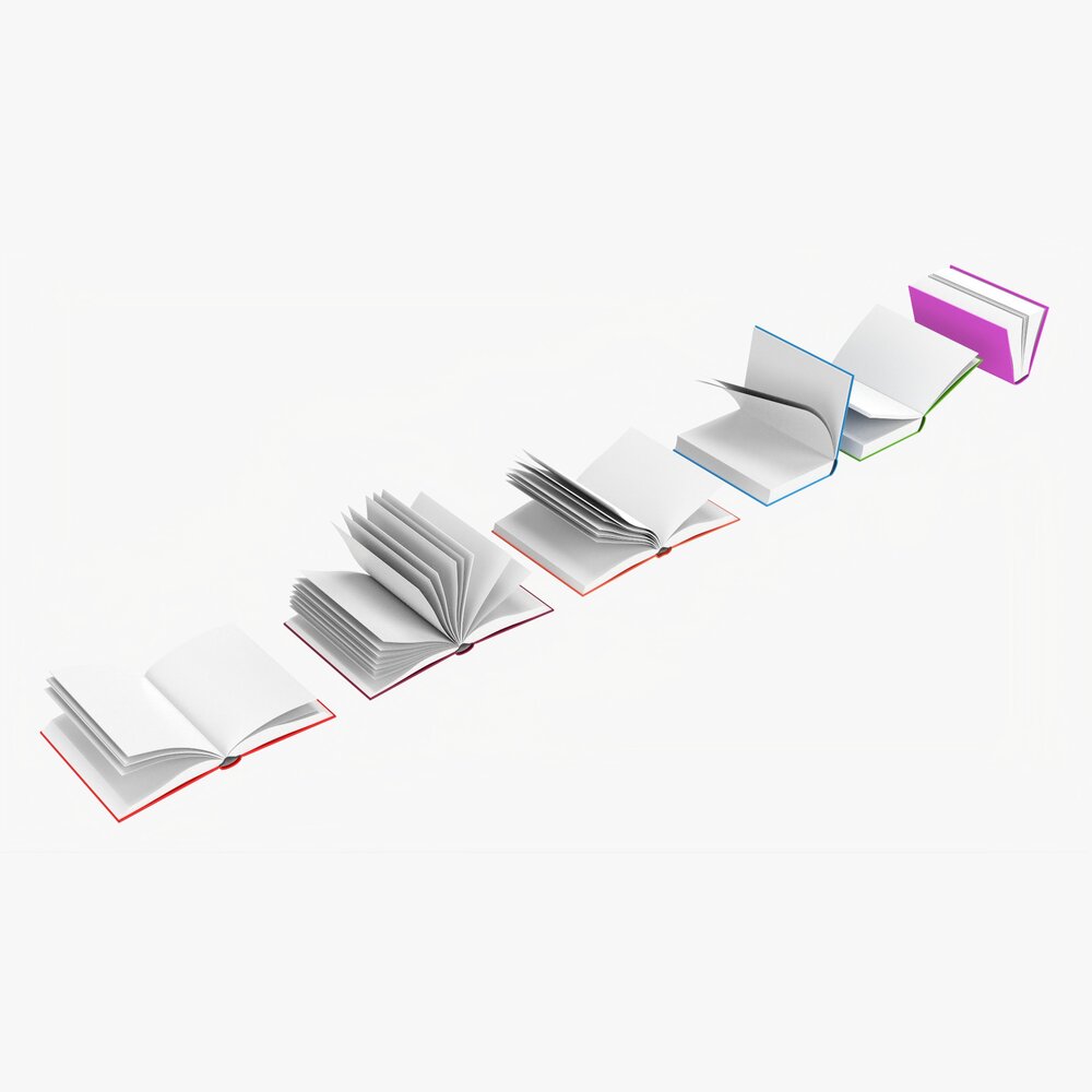 Open Books Composition 3D model - Download Stationery on 3DModels.org