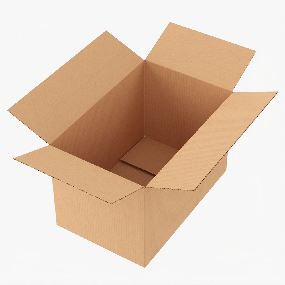 Caja Abierta de Cartón con Solapas Modelo 3D - Descargar Embalaje y ...
