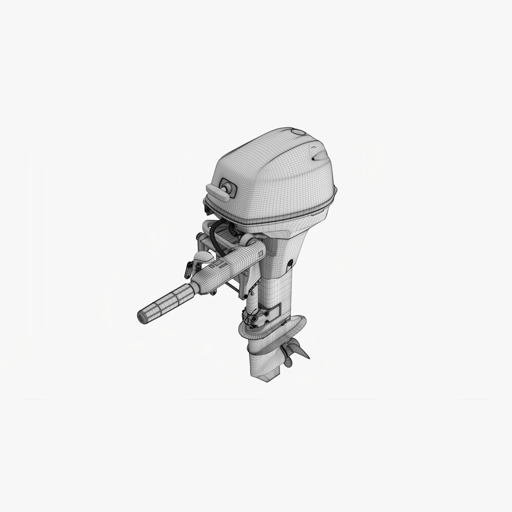 Portable Outboard Boat Motor With Tiller 3D model - Download Motorboat ...