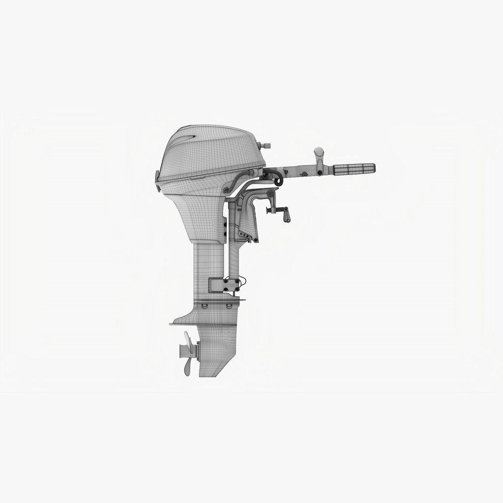 Portable Outboard Boat Motor With Tiller 3D model - Download Motorboat ...
