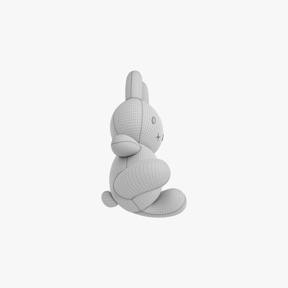 Plush Bunny Stuffed Animal with Stripes 3D model - Download Toys on ...
