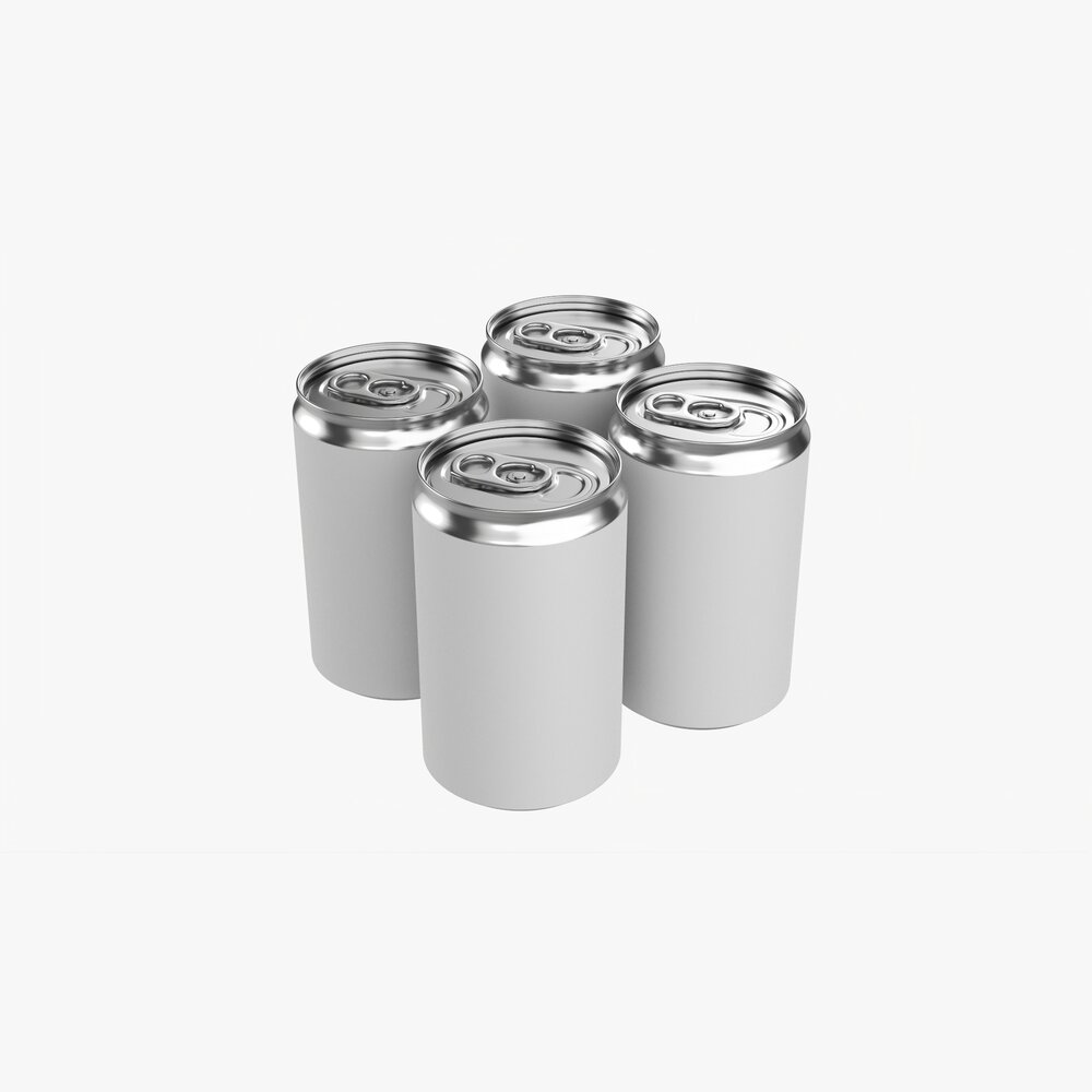 Slim Can Clip Pak Carrier Handle Quadpak 3D model - Download Mockup on ...