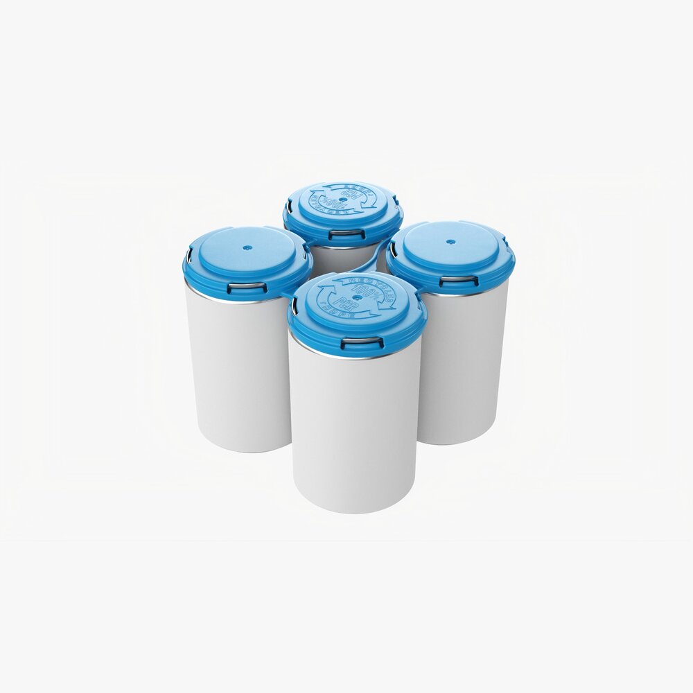 Slim Can Clip Pak Carrier Handle Quadpak 3D model - Download Mockup on ...