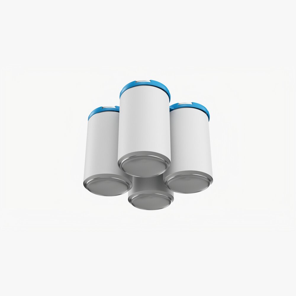 Slim Can Clip Pak Carrier Handle Quadpak 3D model - Download Mockup on ...