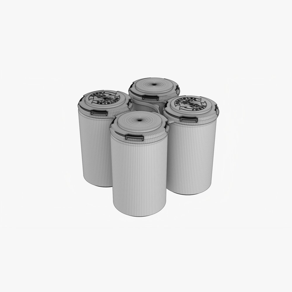 Slim Can Clip Pak Carrier Handle Quadpak 3D model - Download Mockup on ...