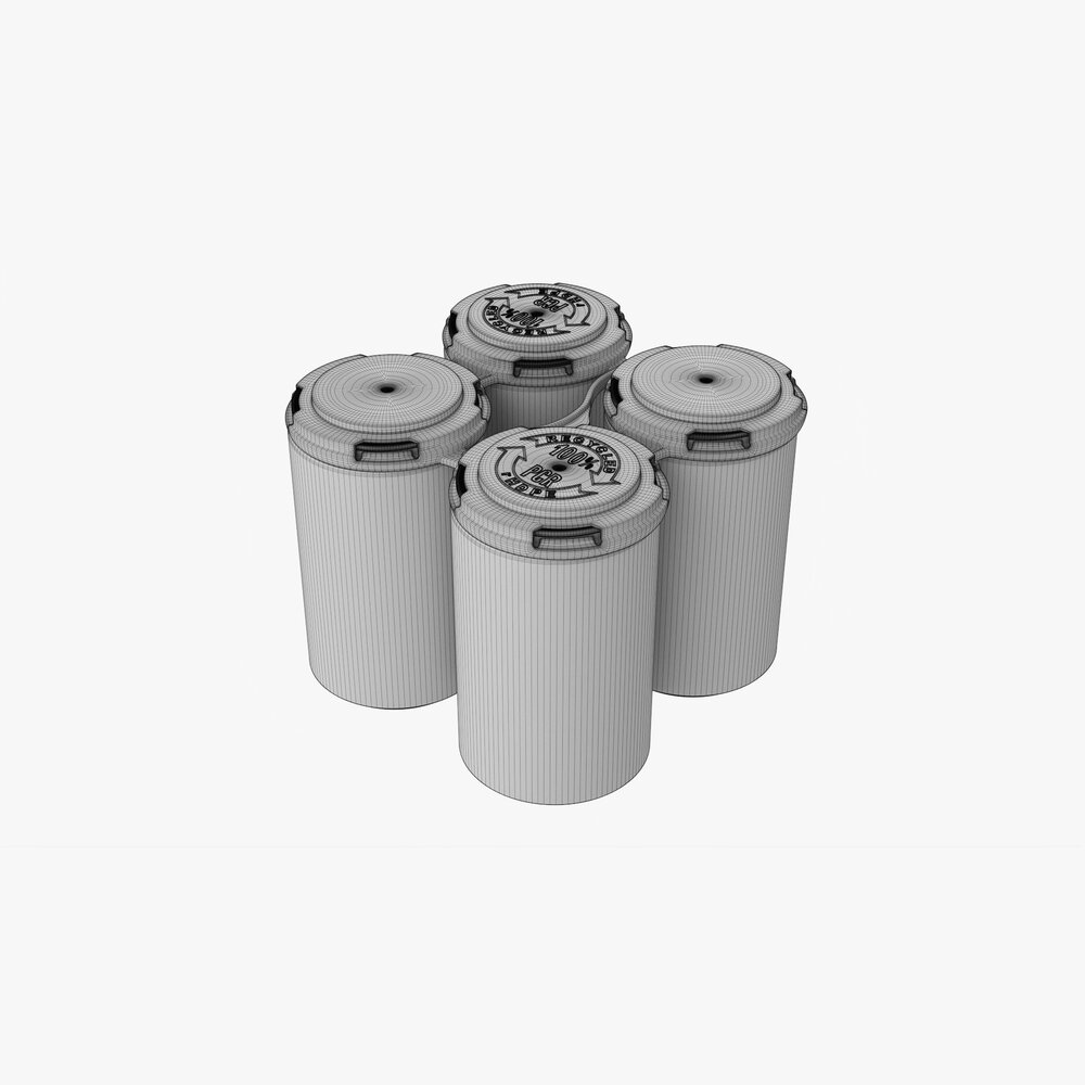 Slim Can Clip Pak Carrier Handle Quadpak 3D model - Download Mockup on ...